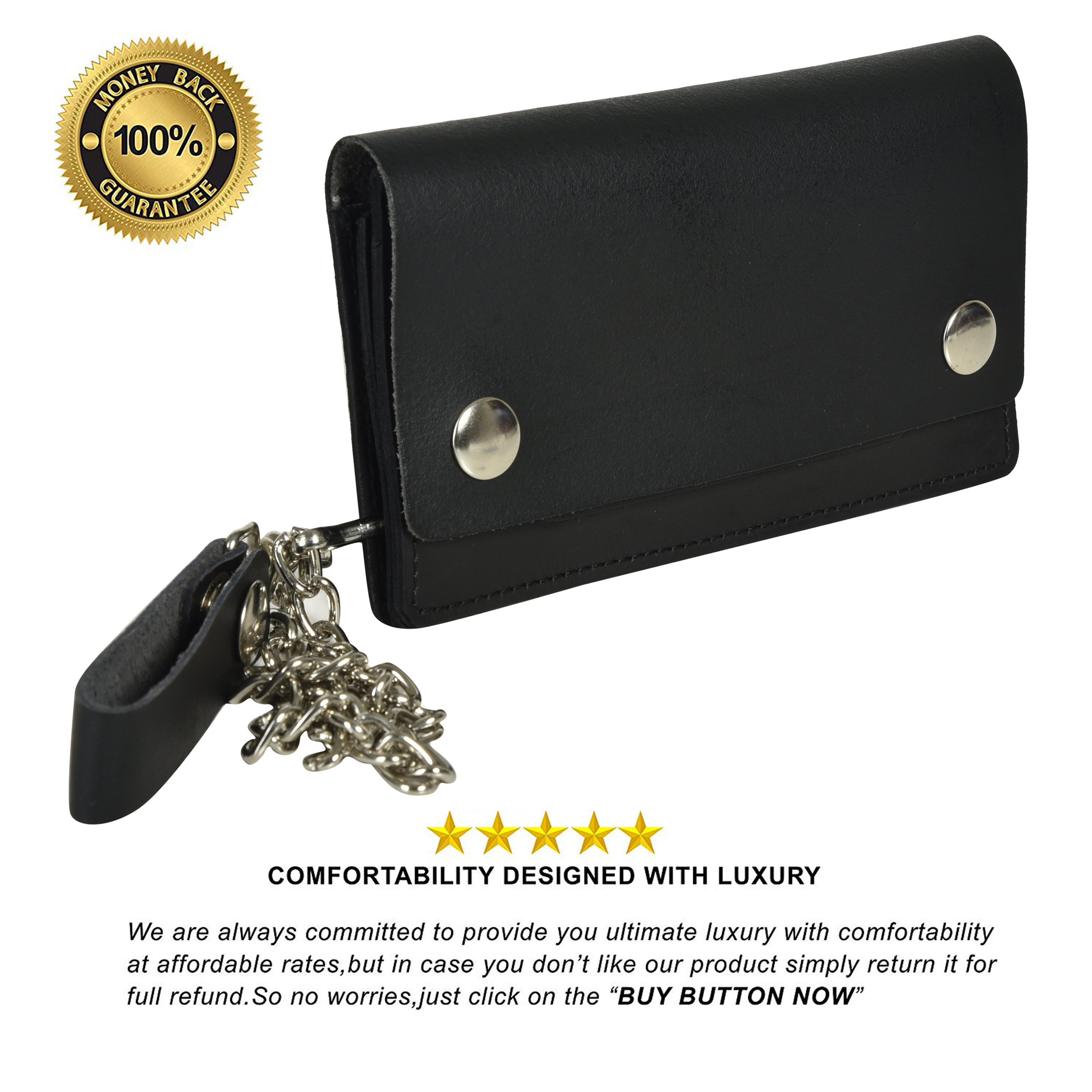 Leatherboss Men Motorcycle Trucker Biker Chain Wallet With Inside ...